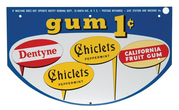 Chewing Gum Tin Sign.