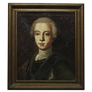Framed European Portrait Painting Of A Man