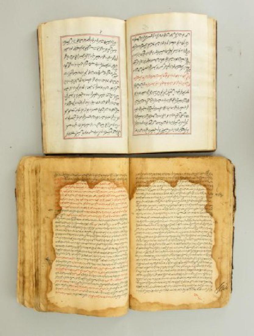 TWO ANTIQUE HANDWRITTEN MIDDLE EASTERN BOOKS