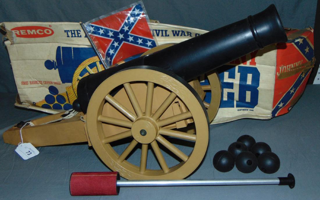 Remco Johnny Reb Large Cannon Toy With Orig Box