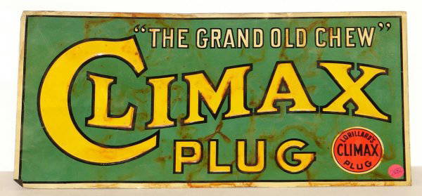 Lorillard's Climax Plug Tin Sign