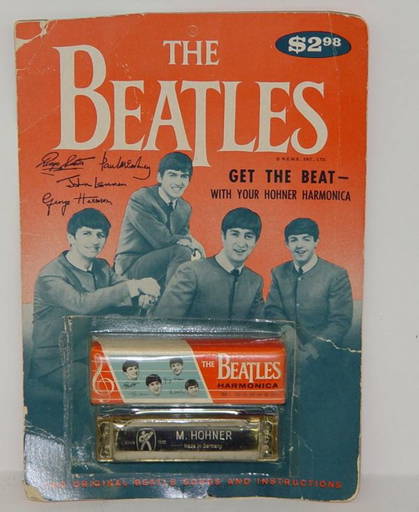 Beatles Harmonica. Original Card.