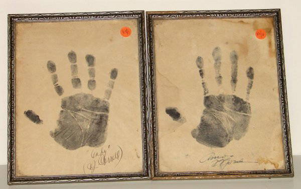 Autographed Amos & Andy Ink Handprints