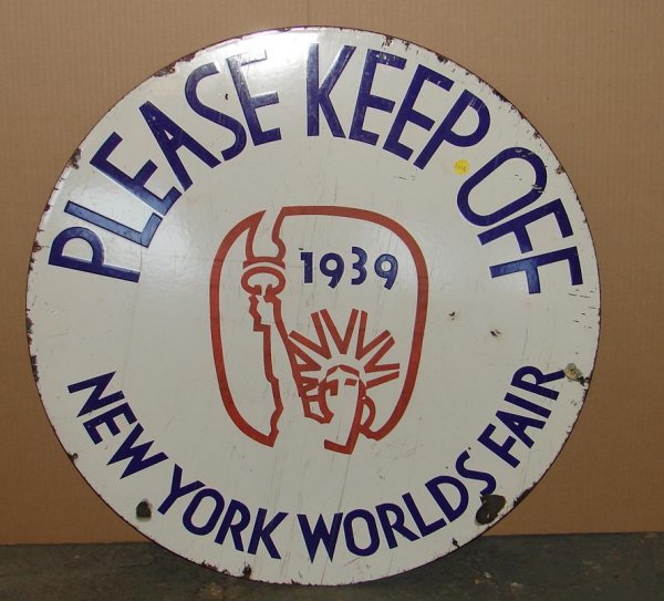 1939 World's Fair Porcelain Sign