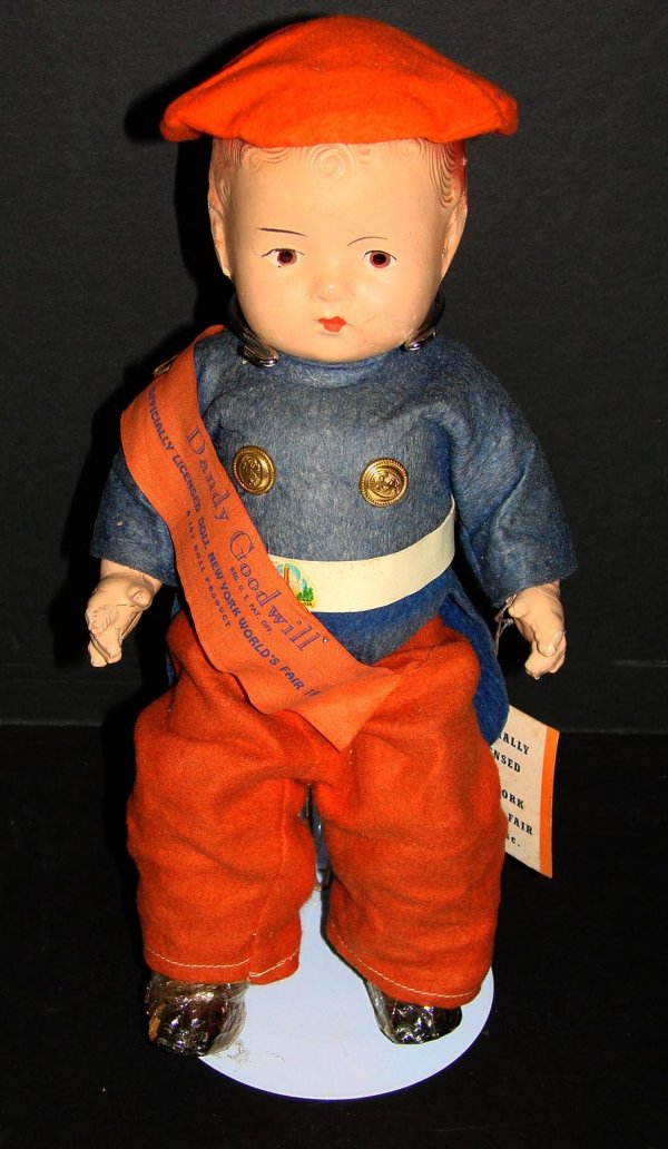 130: 1939 WORLDS FAIR. DANDY GOODWILL DOLL.