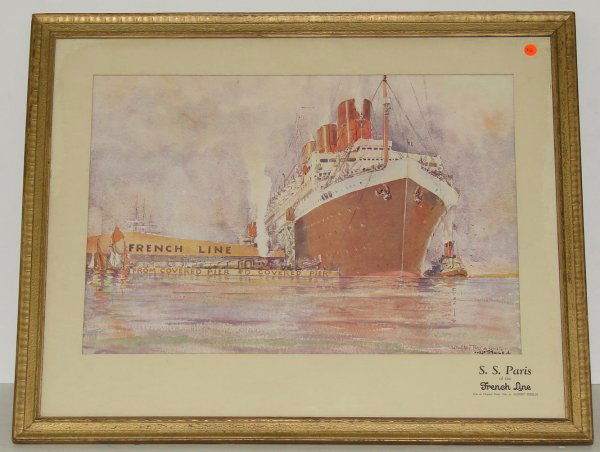 265: ALBERT SEBILLE. S.S. PARIS FRENCH LINE PRINT