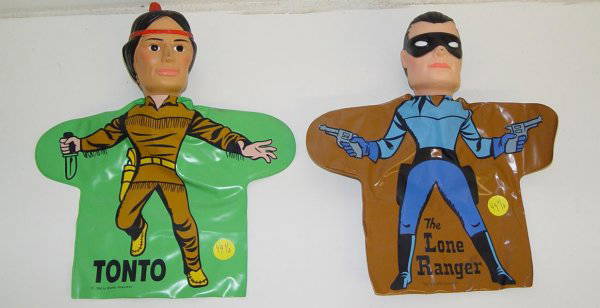1966 Lone Ranger & Tonto Hand Puppets
