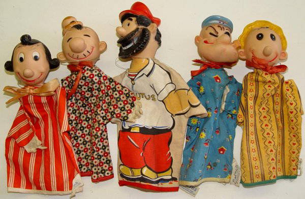 Popeye Hand Puppet Lot