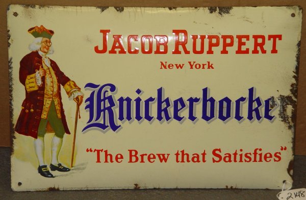 Vintage Knickerbocker Beer Porcelain Sign