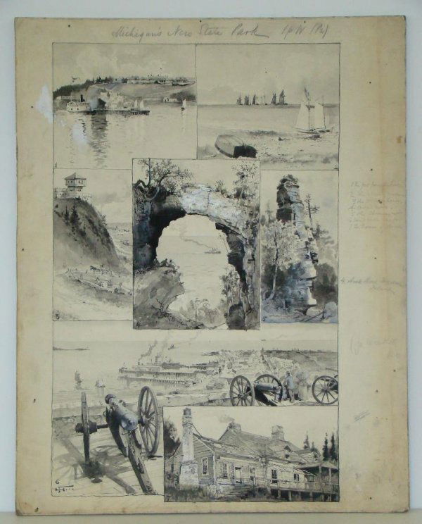 3045: HARRY FENN. WATERCOLOR.