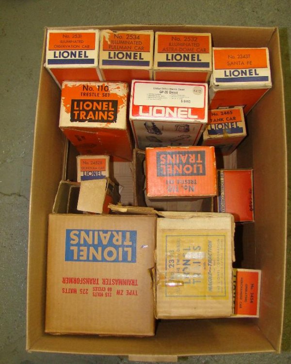 Box Lot Of Lionel Train Empty Boxes