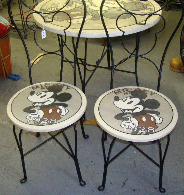 1710: MICKEY MOUSE BISTRO TABLE & CHAIRS : Lot 1710