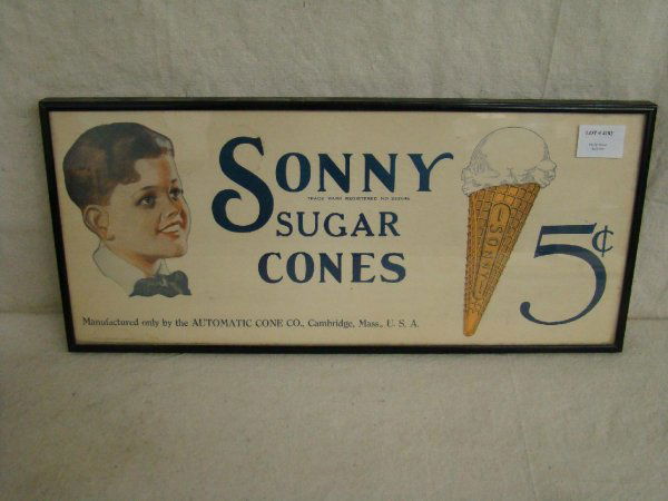 4102: Sonny Sugar Cones. Trolley Sign.