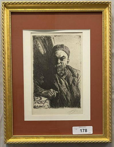 Anders Zorn. Portrait Of Paul Verlaine. 1895.