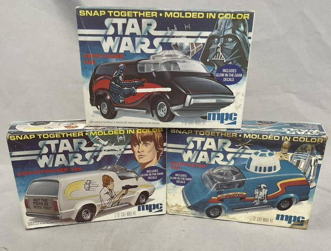 3 Boxed Star Wars Mpc Van Model Kits