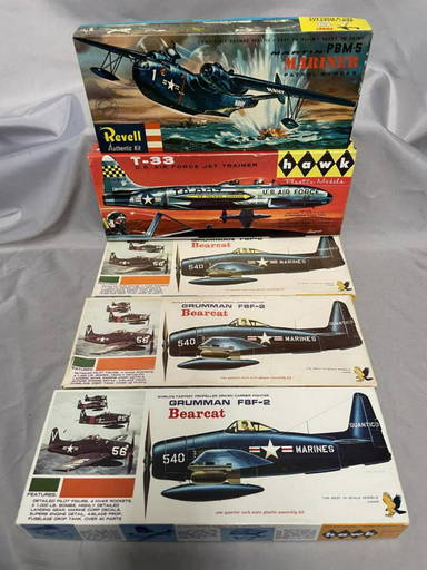 4 Vintage Hawk Airplane Model Kits, 1 Revell