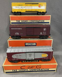 3 Boxed Lionel 6464 Boxcars