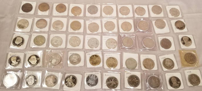 Lot Of (50) Modern Russian Commemorative Coins.