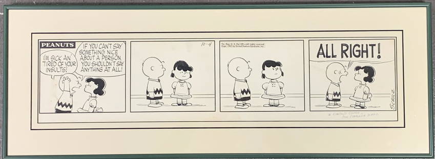 Charles Schulz. Original Peanuts Comic Daily.