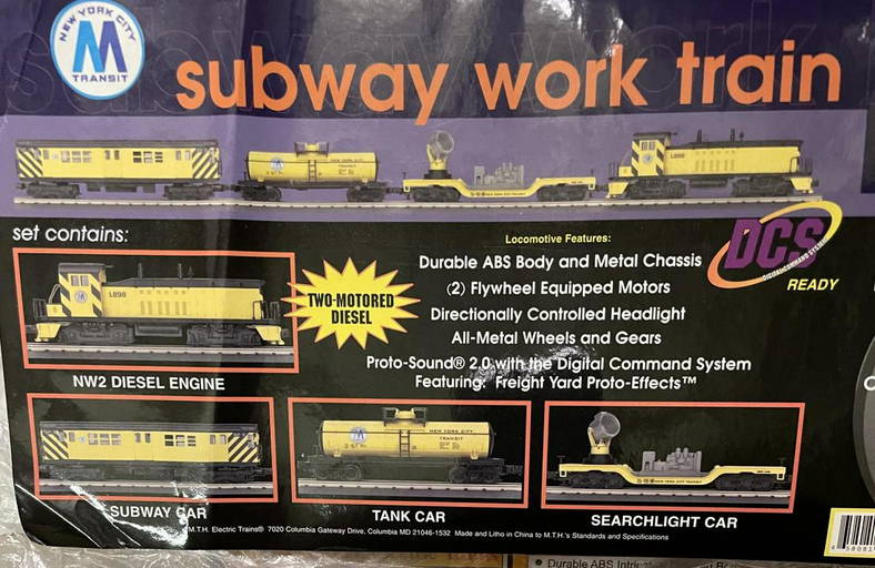 Mth 3 2273 1 Mta Subway Work Train Set