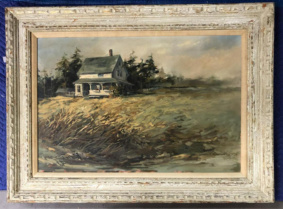 Ted Goerschner, Oil on Canvas, "Country House" (#1421) on Apr 06, 2022 ...