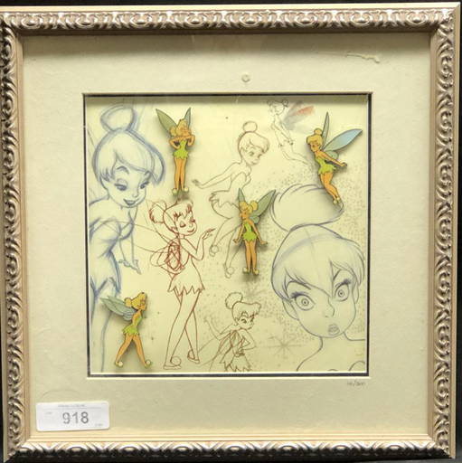 Walt Disney Le Tinkerbell Framed Pin Set