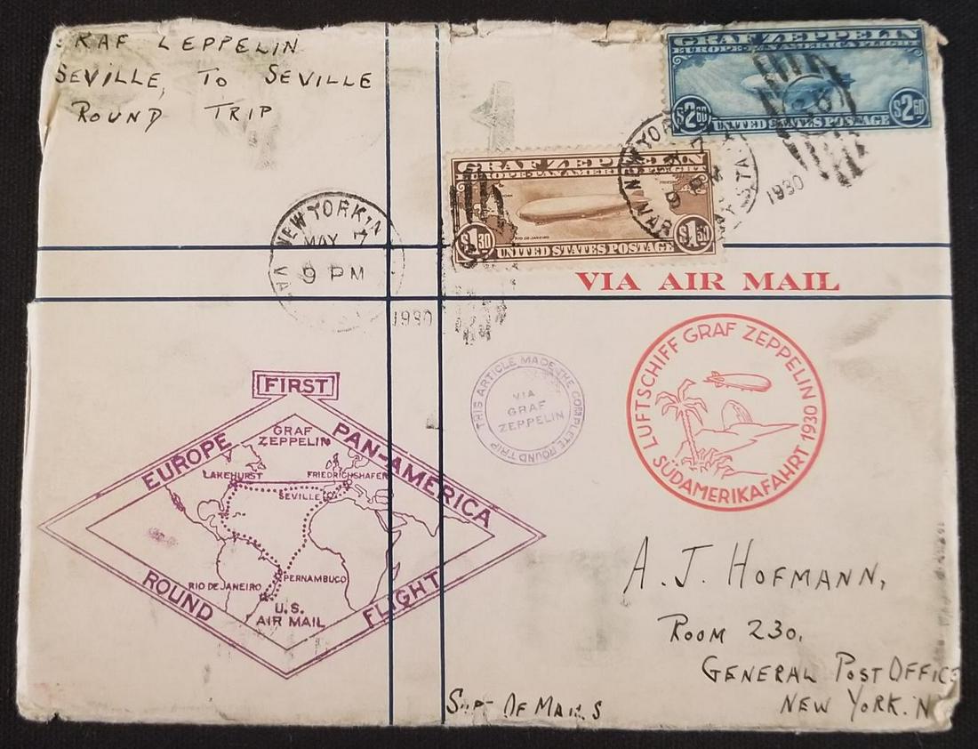 U.S. C14-15 on Zeppelin Cover. - Dec 15, 2022 | Weiss Auctions in NY