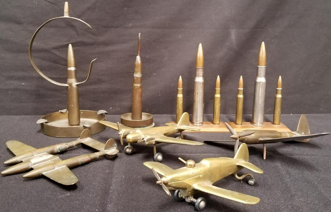 Lot Of Ww2 Trench Art, Planes And Bullets