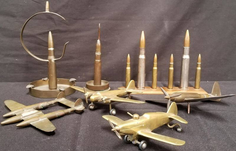 Lot Of Ww2 Trench Art, Planes And Bullets