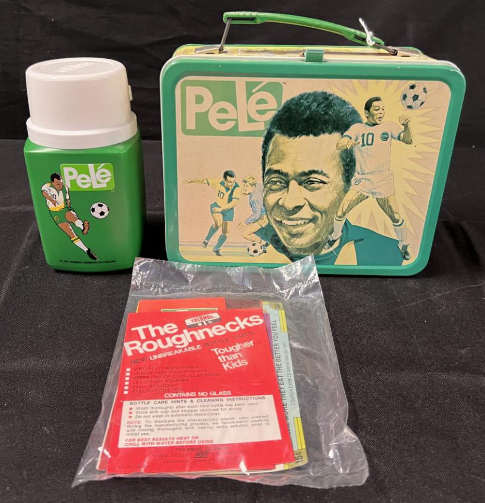 1975 Pele Metal Lunchbox With Thermos