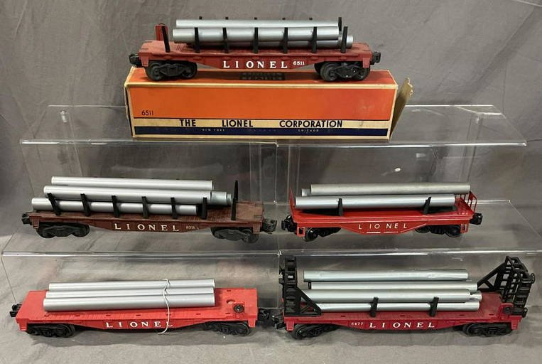5 Different Lionel Pipe Cars