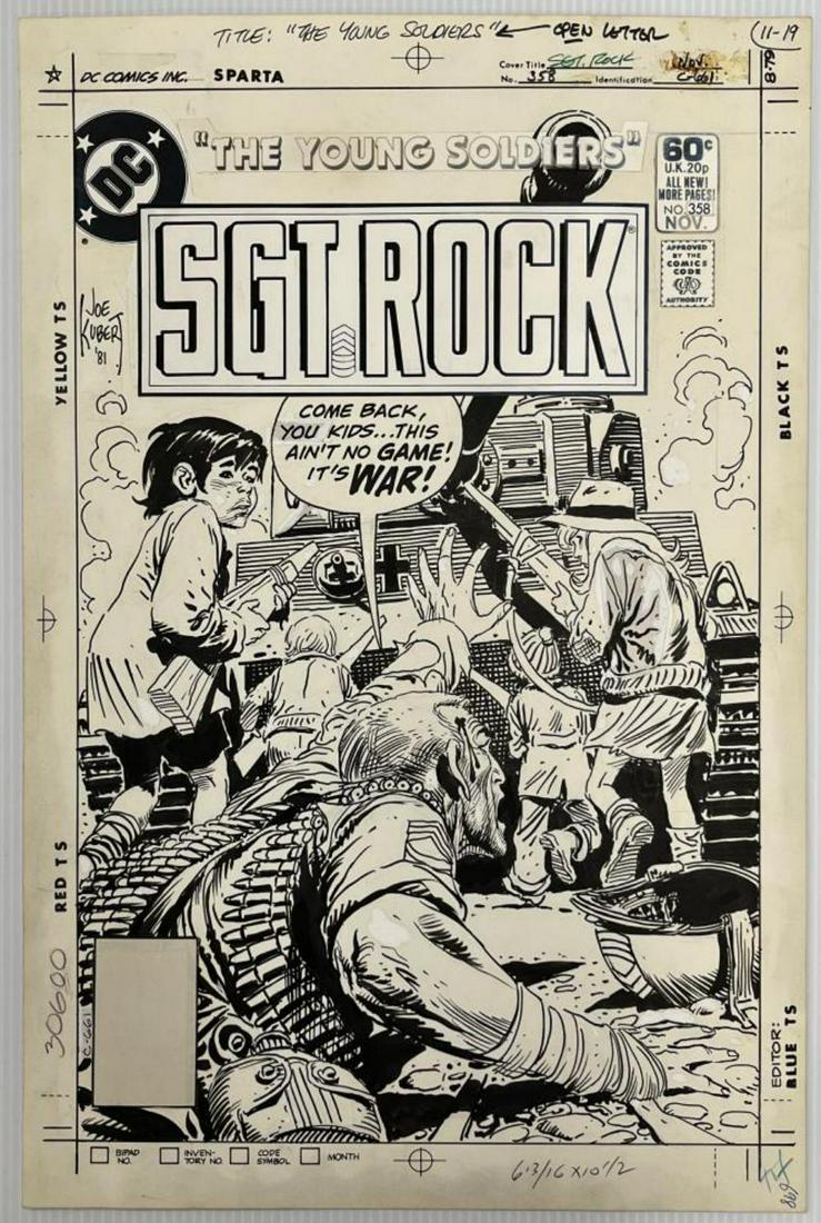 1981 Sgt. Rock #358 Cover Art, Joe Kubert
