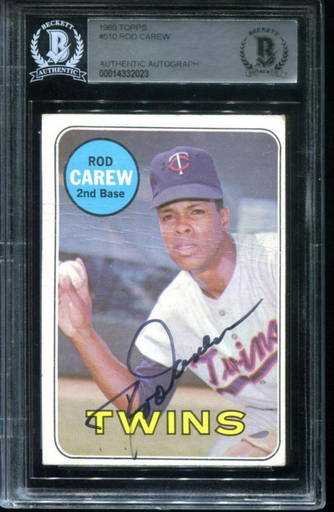1967 Topps #510 Rod Carew Autographed Beckett