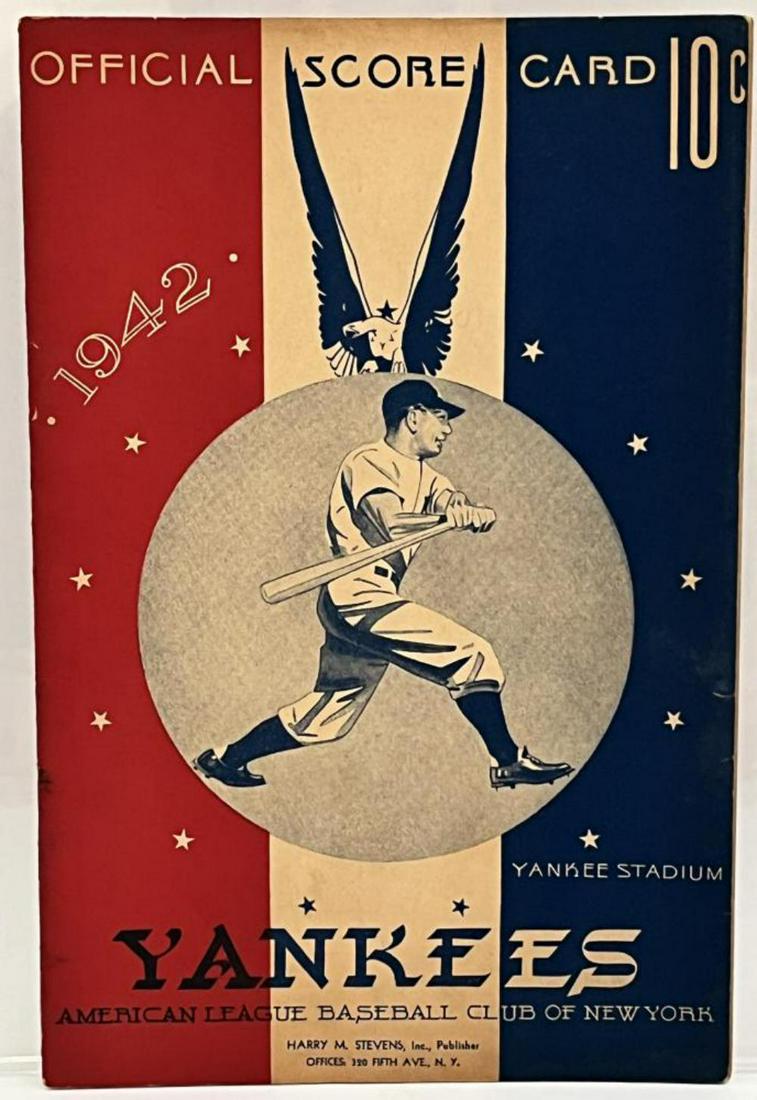New York Yankees 1942 Official Score Card Auction