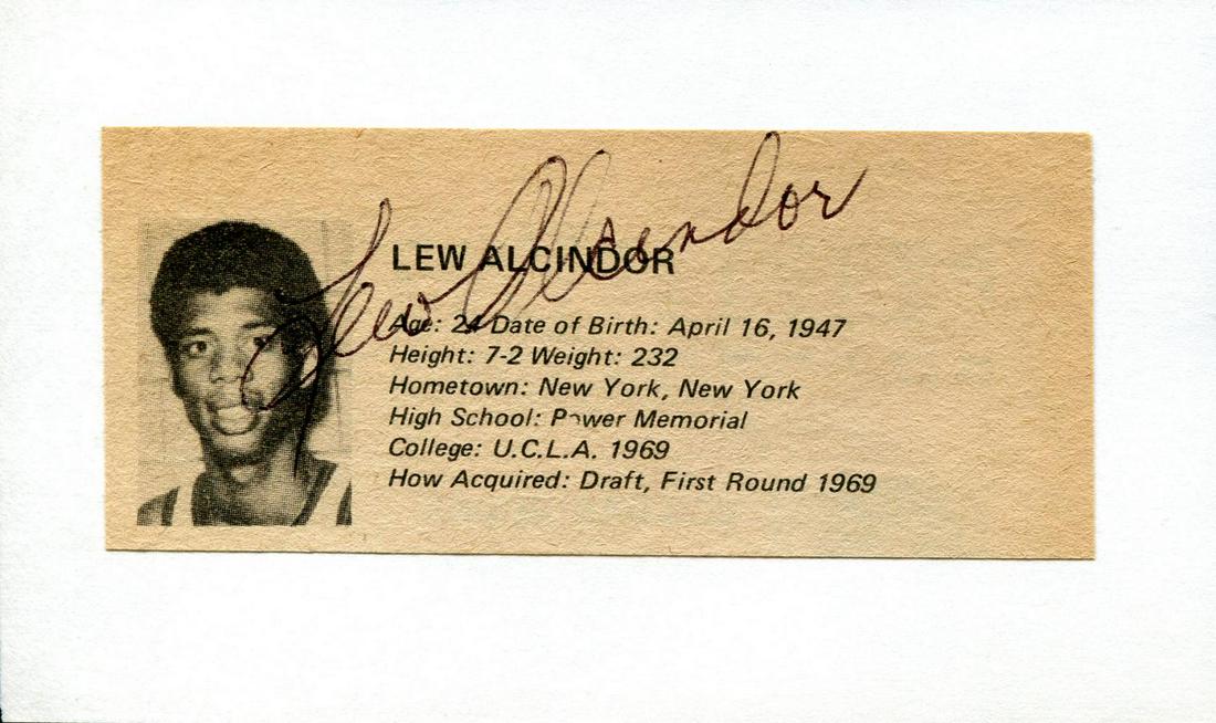 Lew Alcindor Autograph Auction