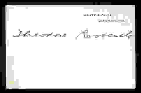 Theodore Roosevelt Signature On White House Card Auction