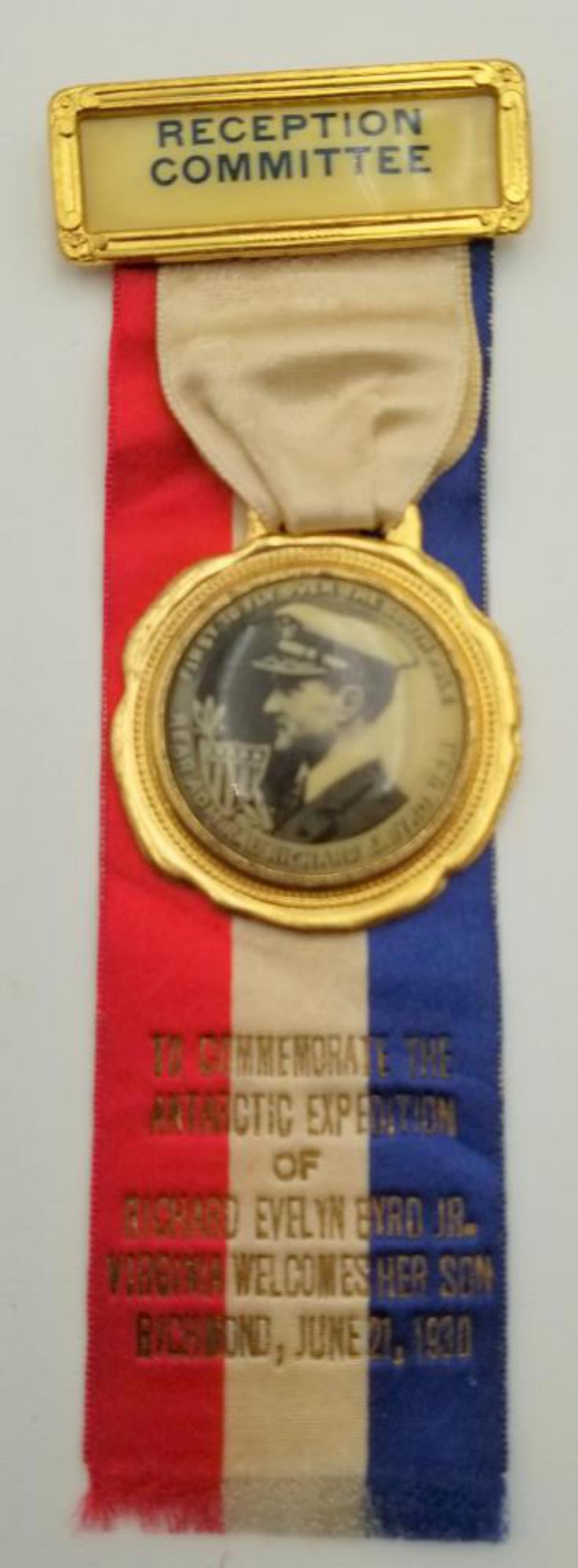 1930 Admiral Byrd Pinback And Ribbon