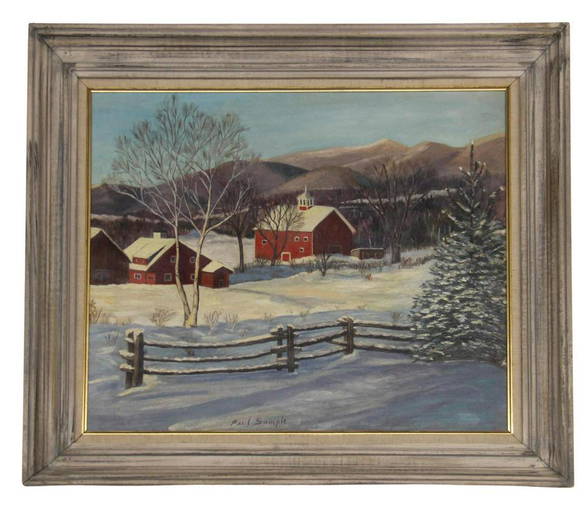 Paul Starrett Sample, Oil On Canvas, Winter Scene