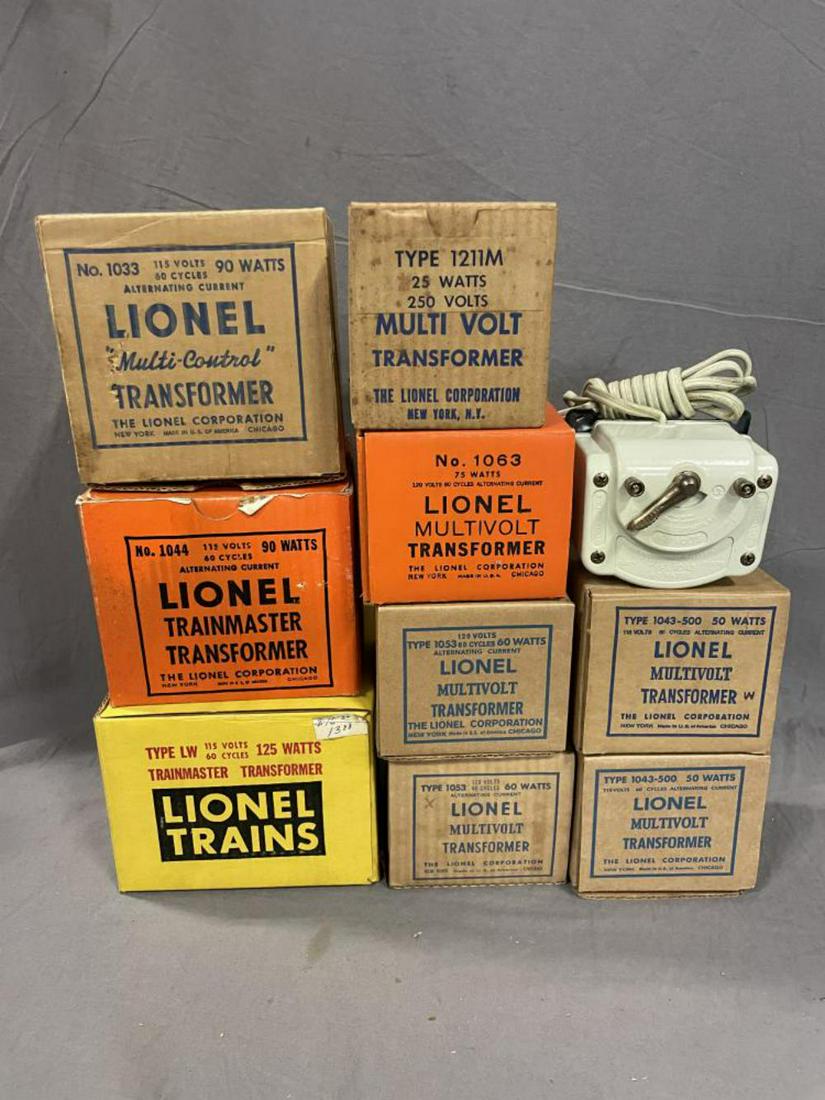 8 Boxed Lionel Transformers Auction
