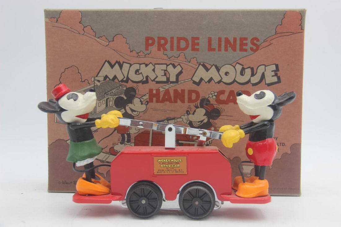 Pride Lines #1100 Mickey Mouse Hand Car In Box Auction