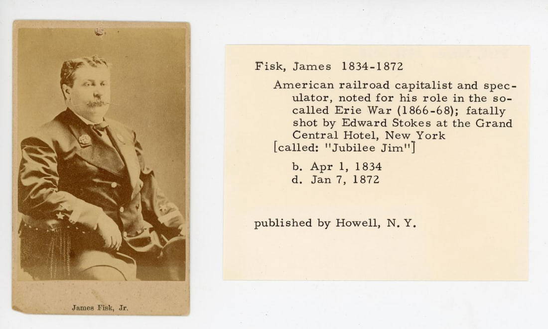 James Fisk. Cdv Auction
