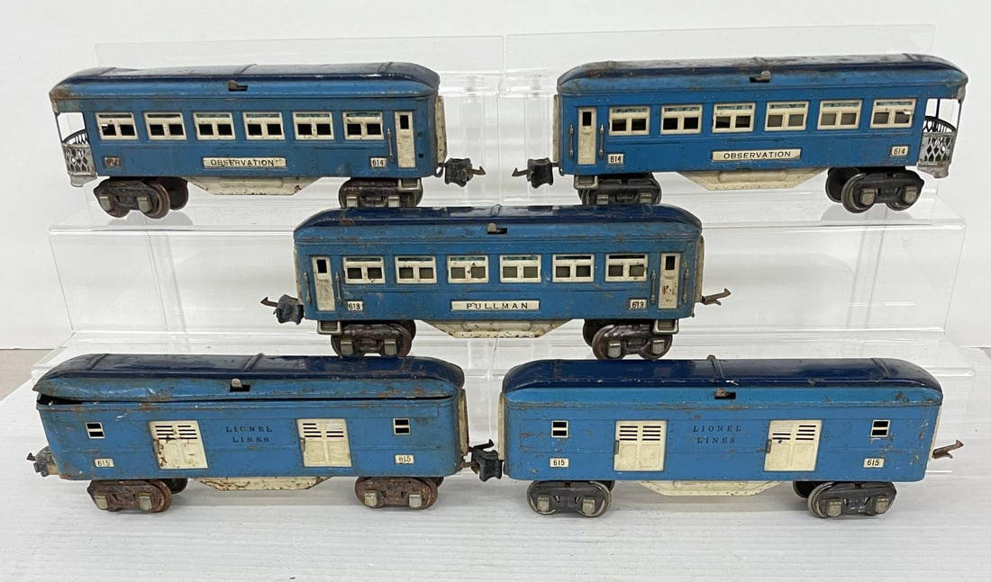5 Lionel Blue Comet Cars, Tlc Auction
