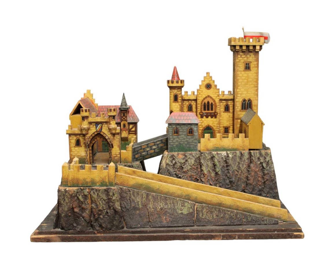 Wood And Composition Castle Elastolin Or Similar Auction