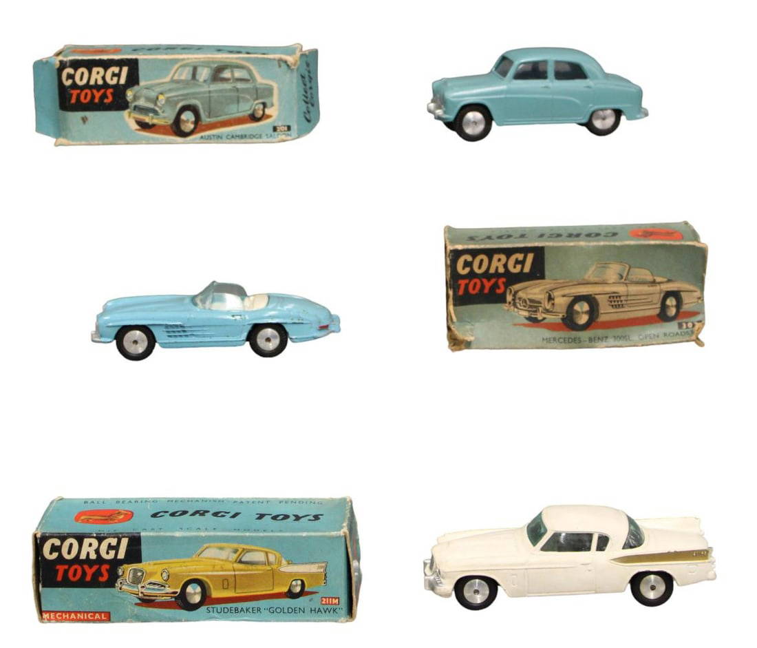 (3) Boxed Corgi Toys Cars 201, 211m, & 303 Auction