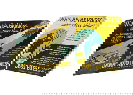 Vintage Buss Auto Fuses Display W/ (50) Boxes