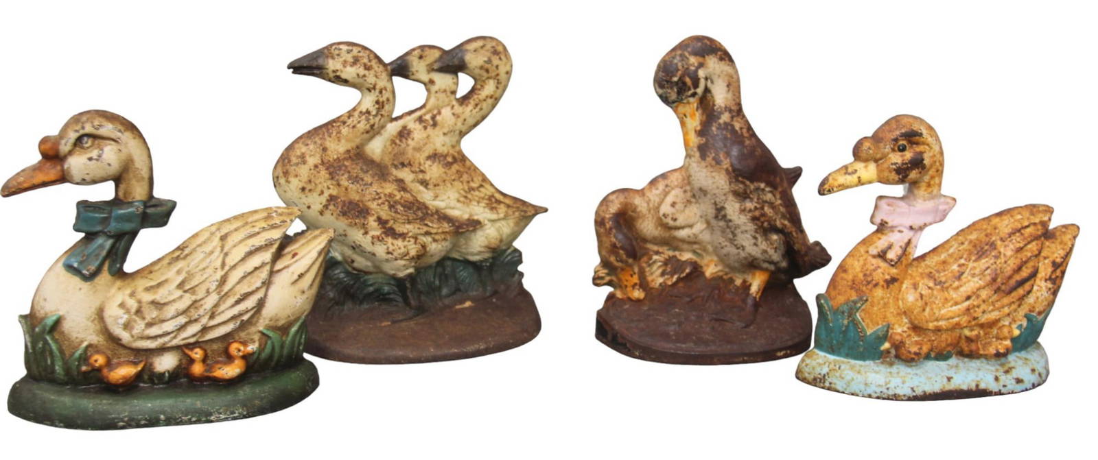 (4) Cast Iron Geese Door Stops Auction