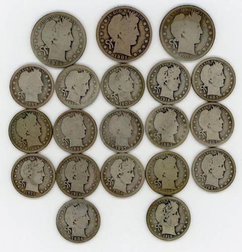 Collection Of Barber Halves And Quarters