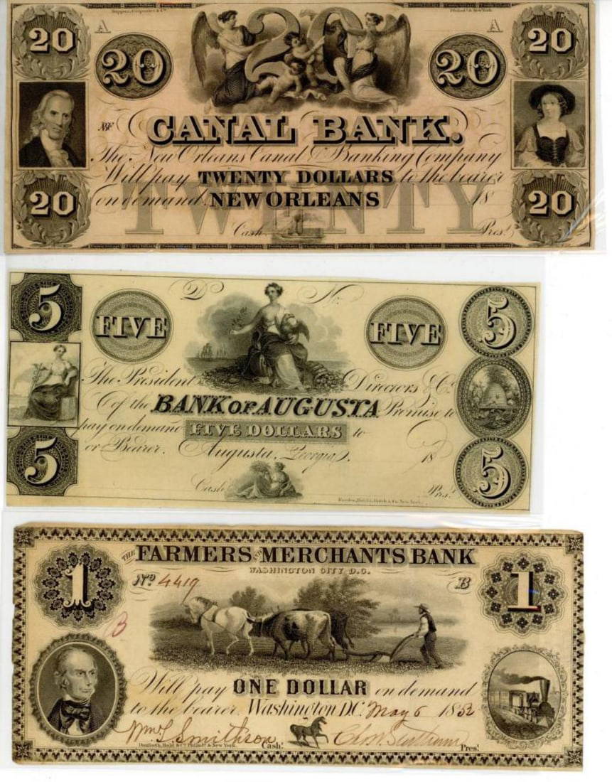 Collection Of (10) Obsolete Banknotes Auction