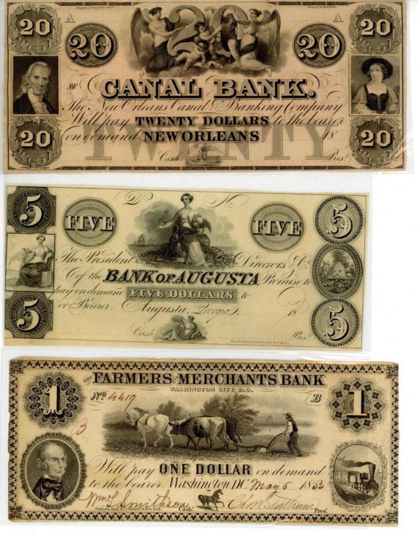 Collection Of (10) Obsolete Banknotes Auction