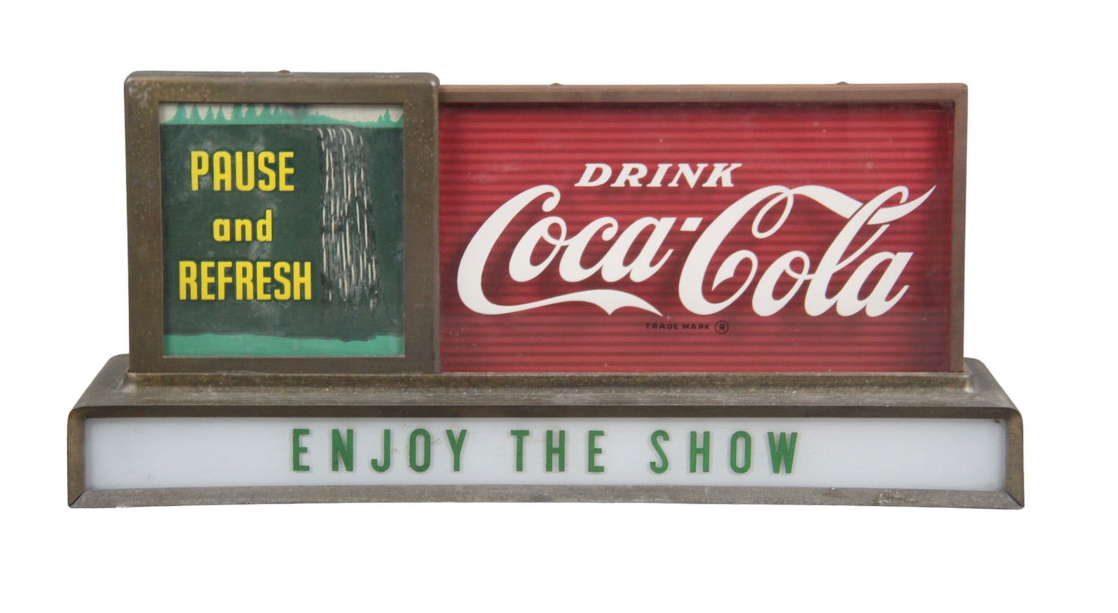 Rare Theater Coca Cola Countertop Waterfall Sign